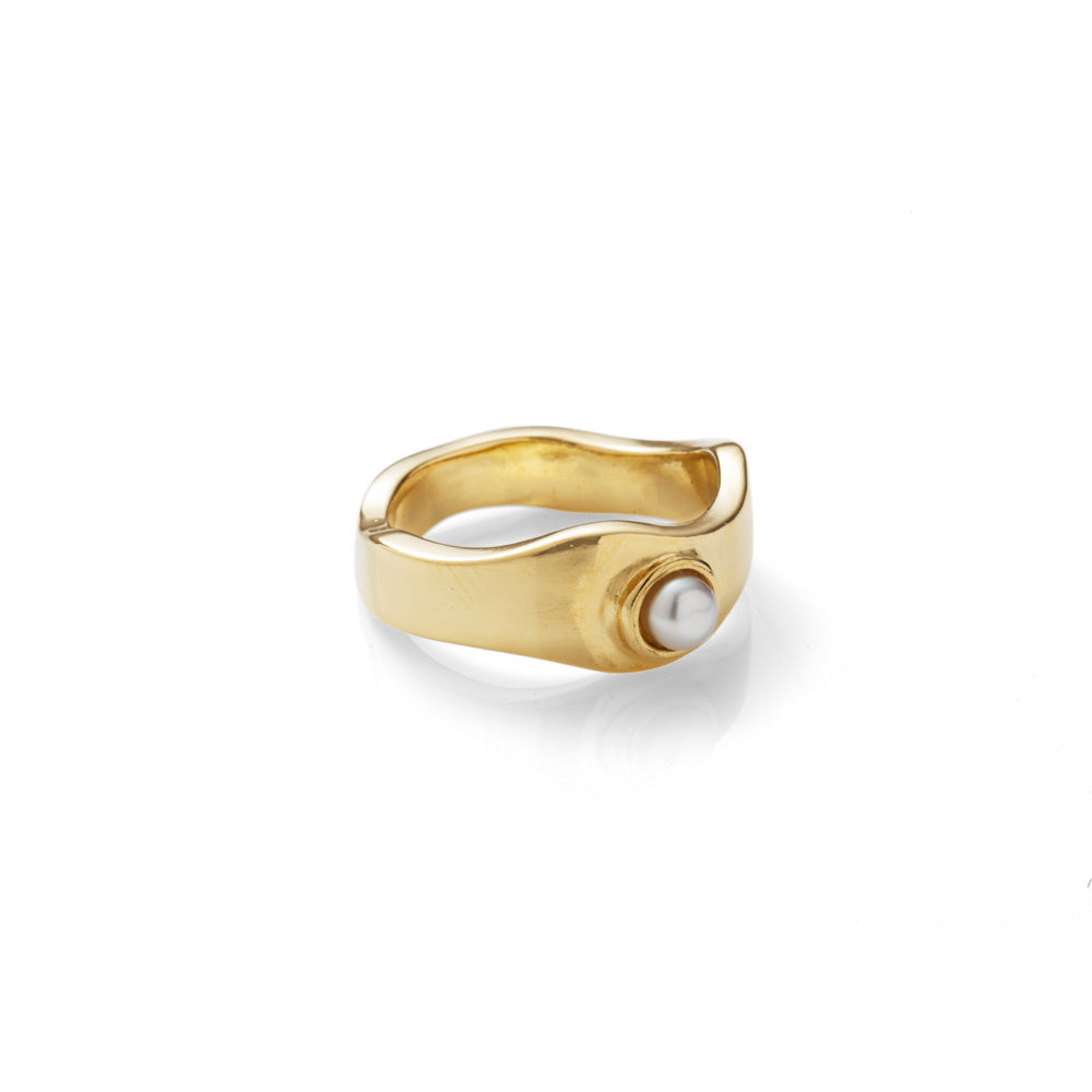 Hammered Pearl Stacker Ring – MAYAMAR