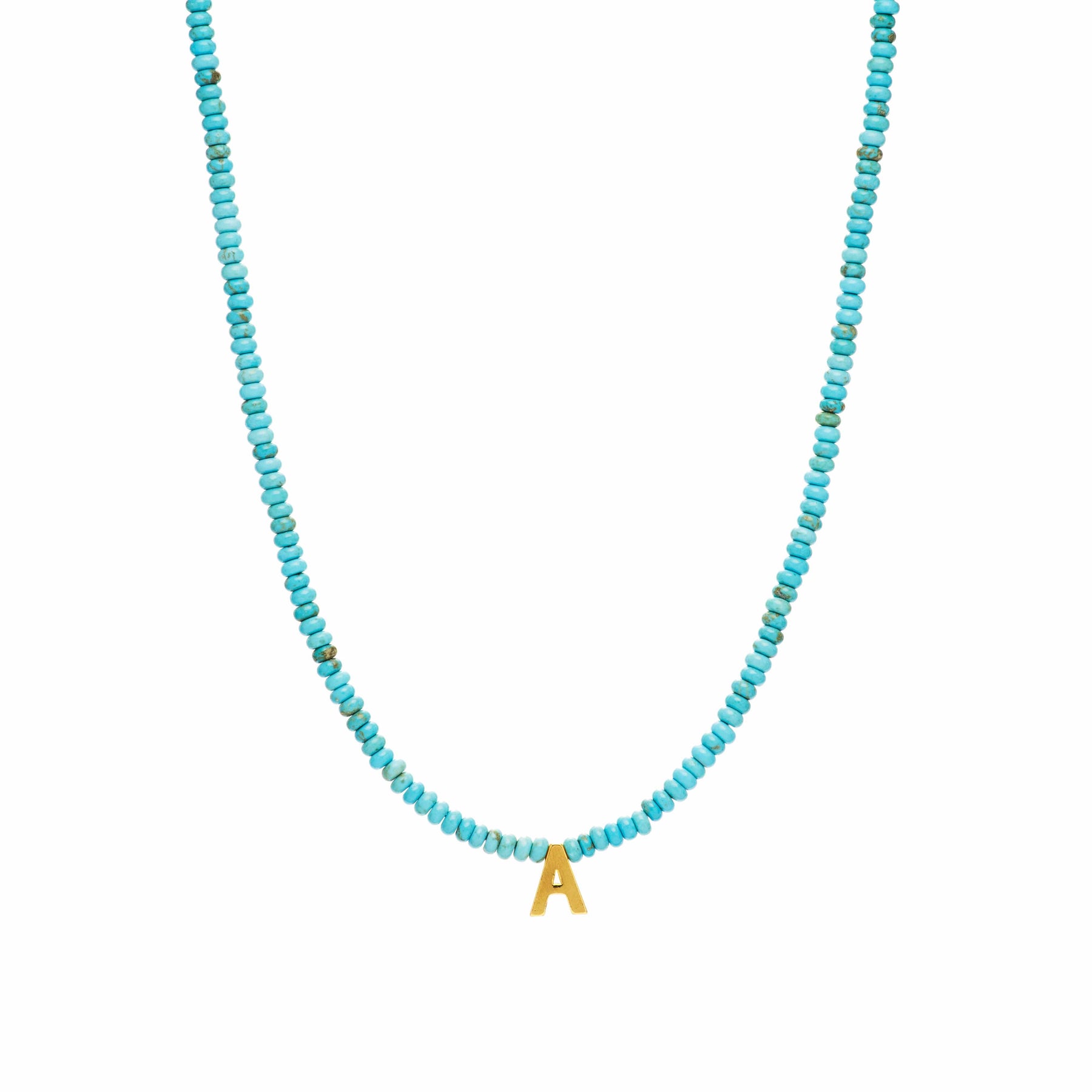 Initial Turquoise Beaded Necklace – MAYAMAR