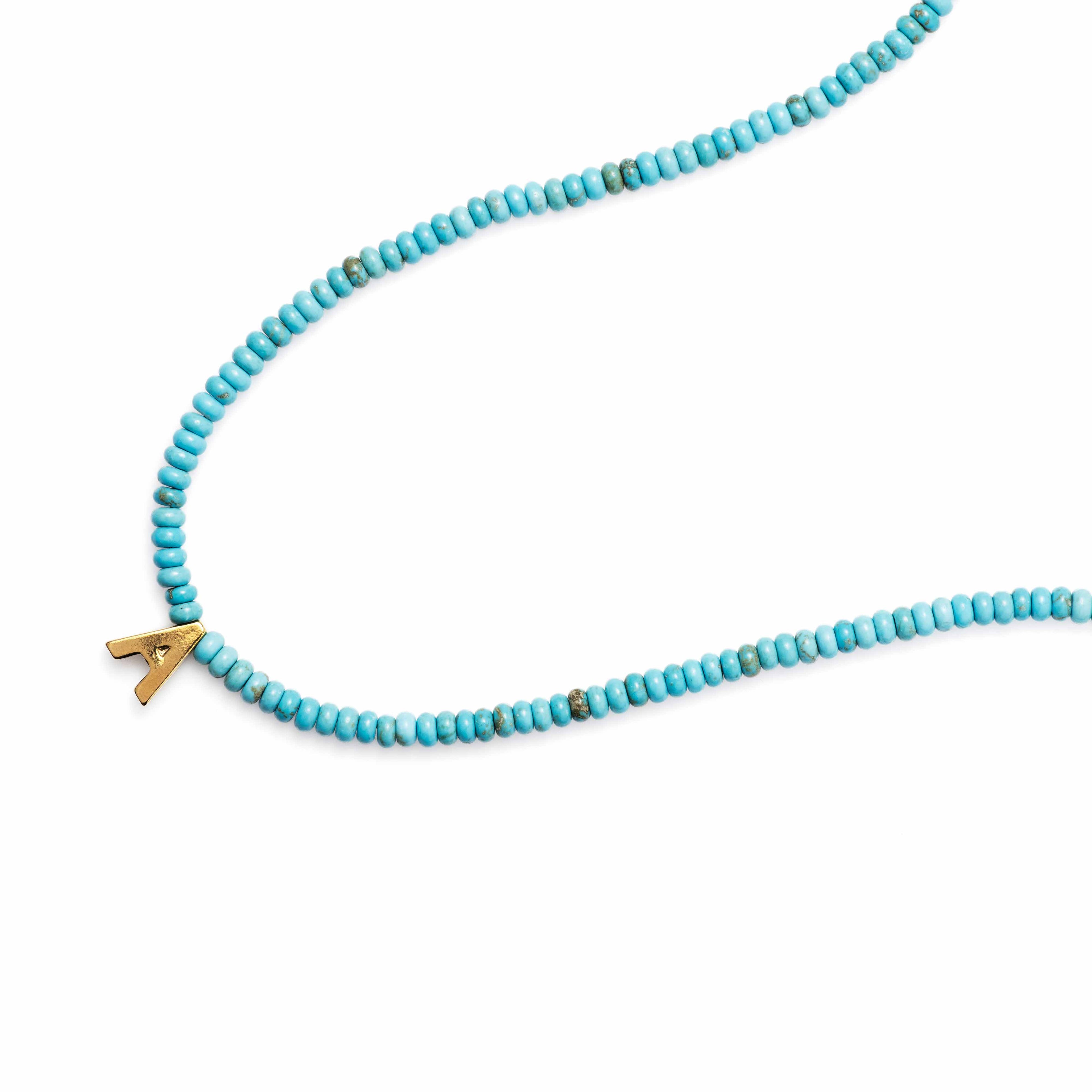 Initial Turquoise Beaded Necklace – MAYAMAR