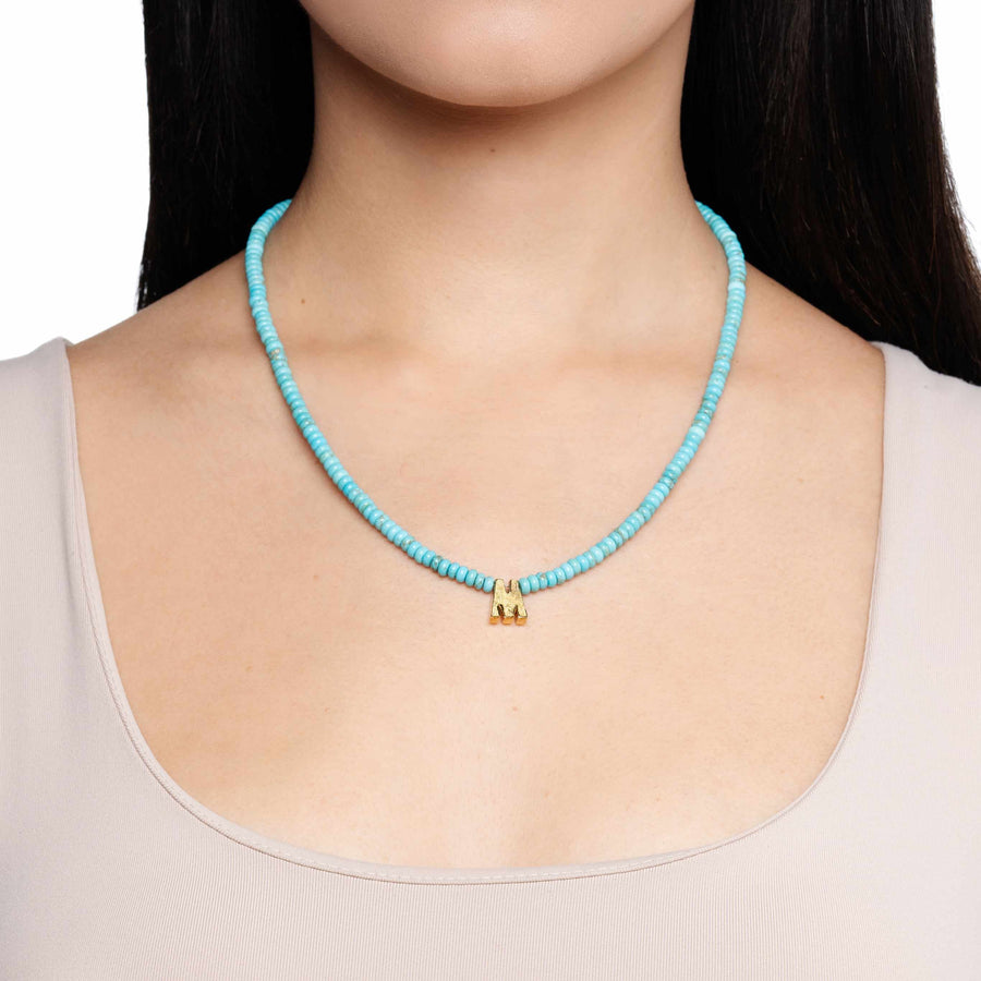 Initial Turquoise Beaded Necklace – MAYAMAR