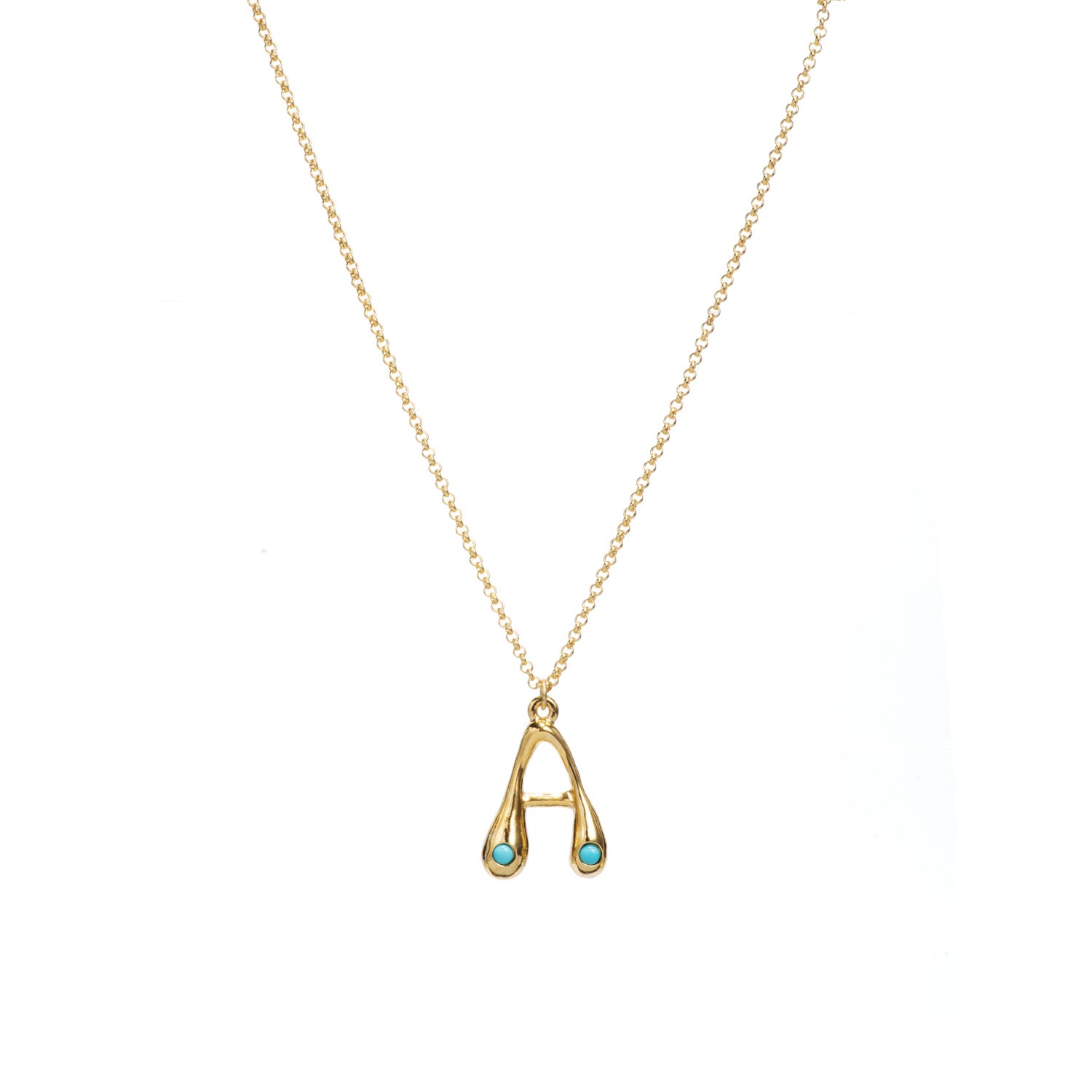 Turquoise Bubble Initial Necklace – MAYAMAR