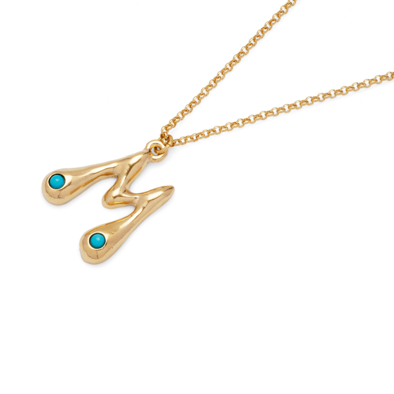 Turquoise Bubble Initial Necklace – MAYAMAR