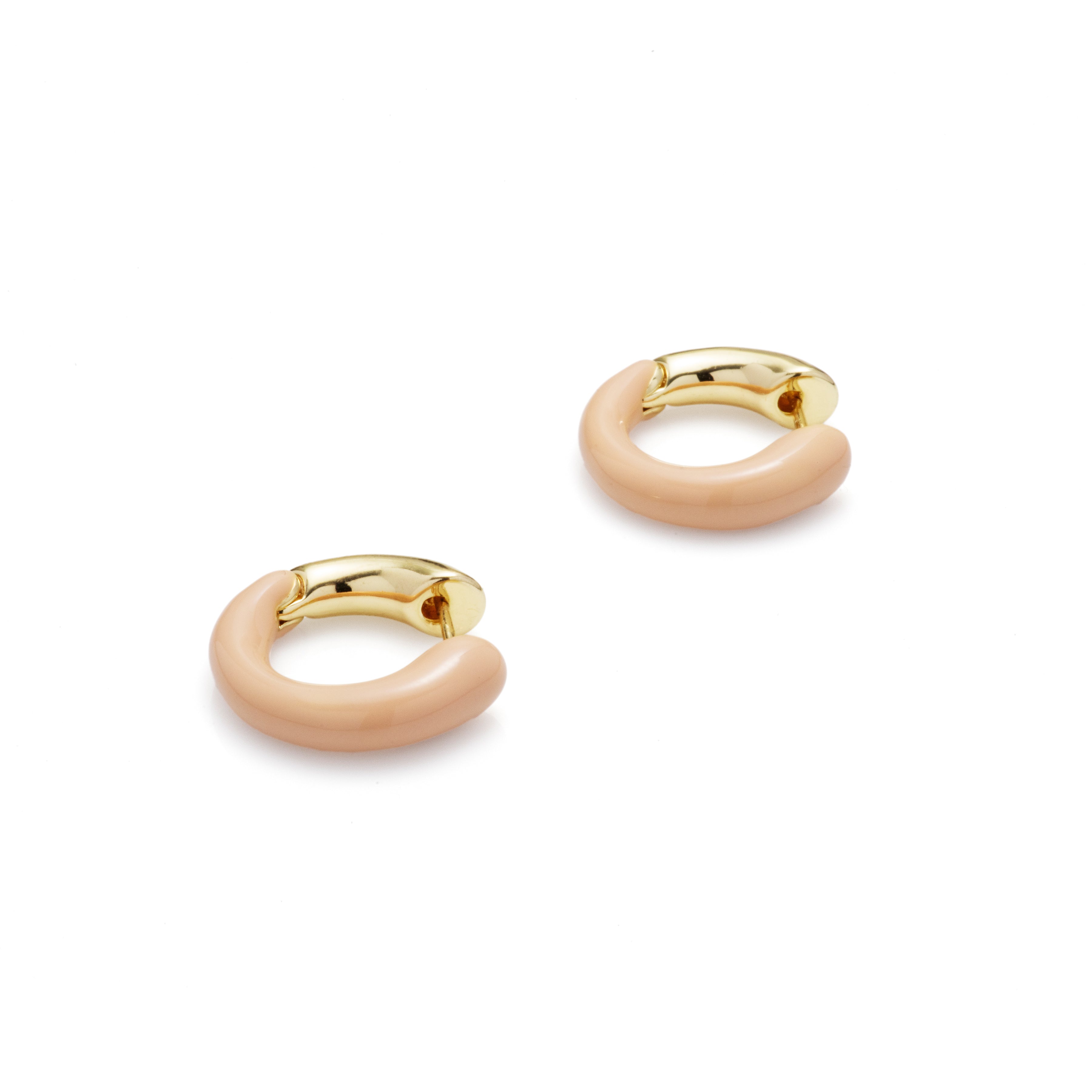 Pink Enamel Huggie Hoops – MAYAMAR